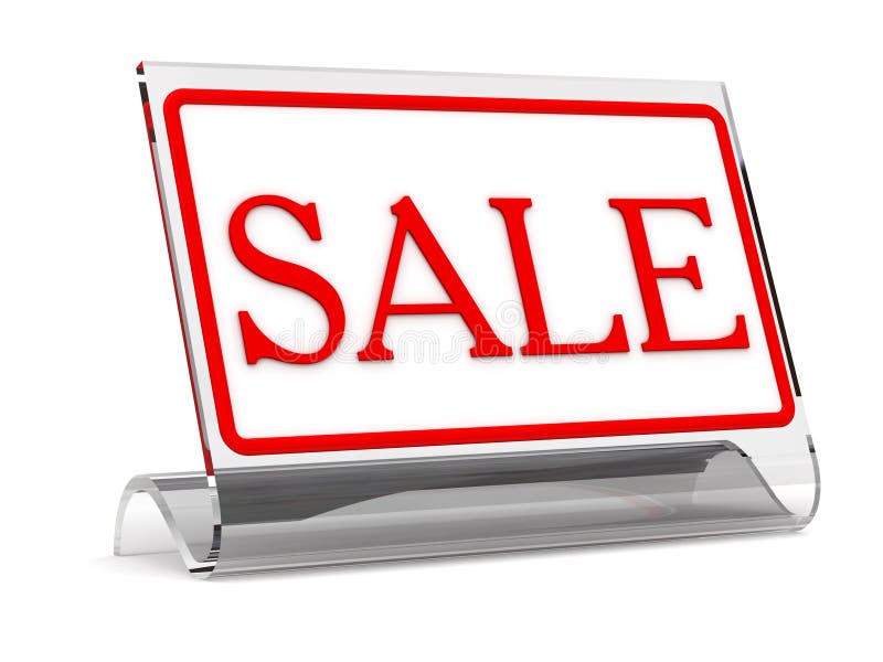 Sale - tablet on a table stock illustration. Illustration of ...