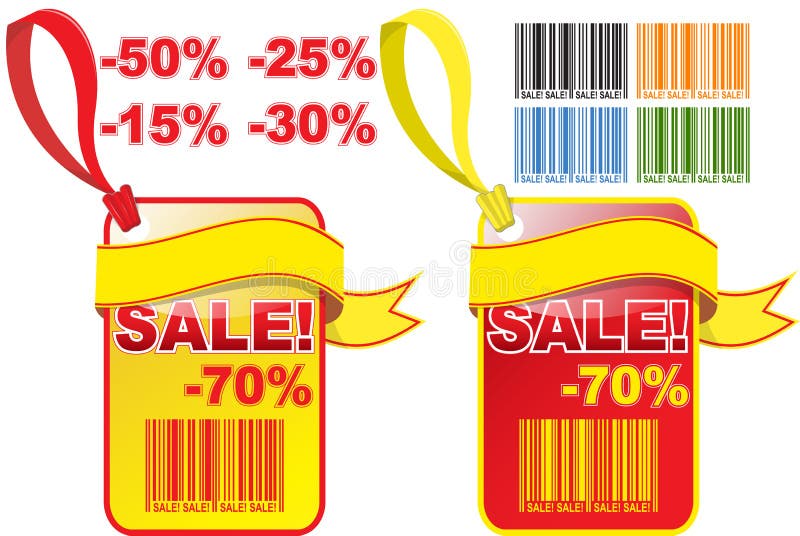 Red sale tag in vector stock vector. Illustration of sale - 10726267