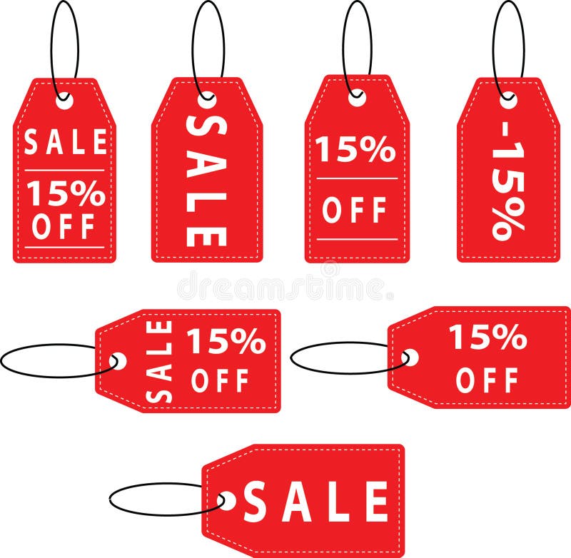 Realistic Discount Red Sales Tag for Sale Promotion Stock Vector ...
