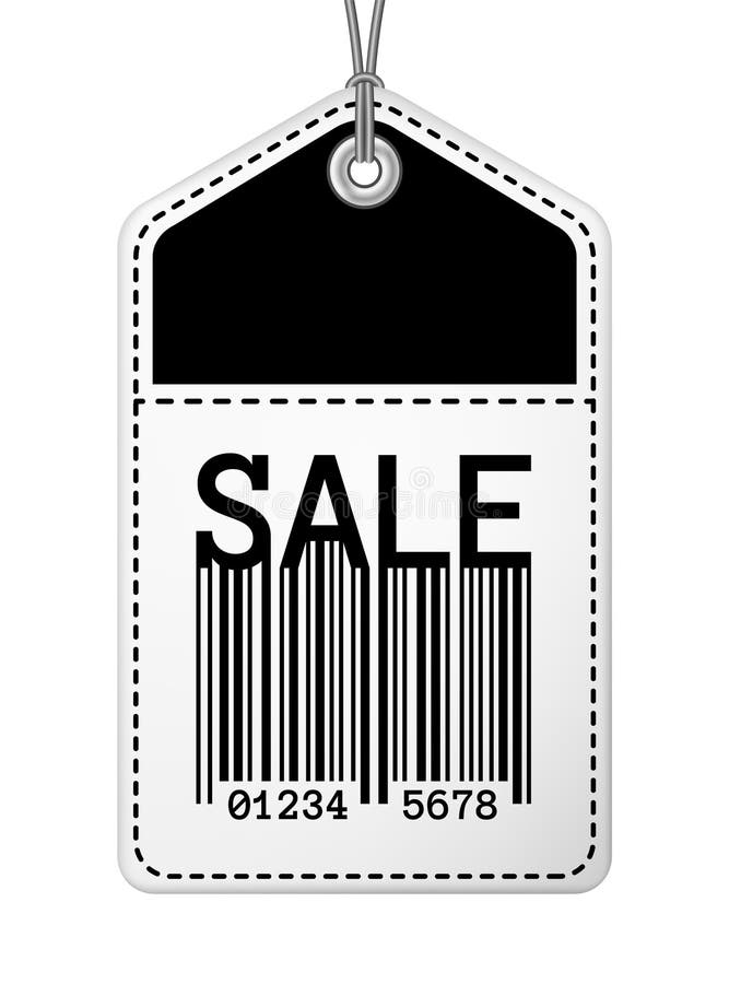 Sale Tag with Barcode on a String Vector Illustration Stock Vector ...