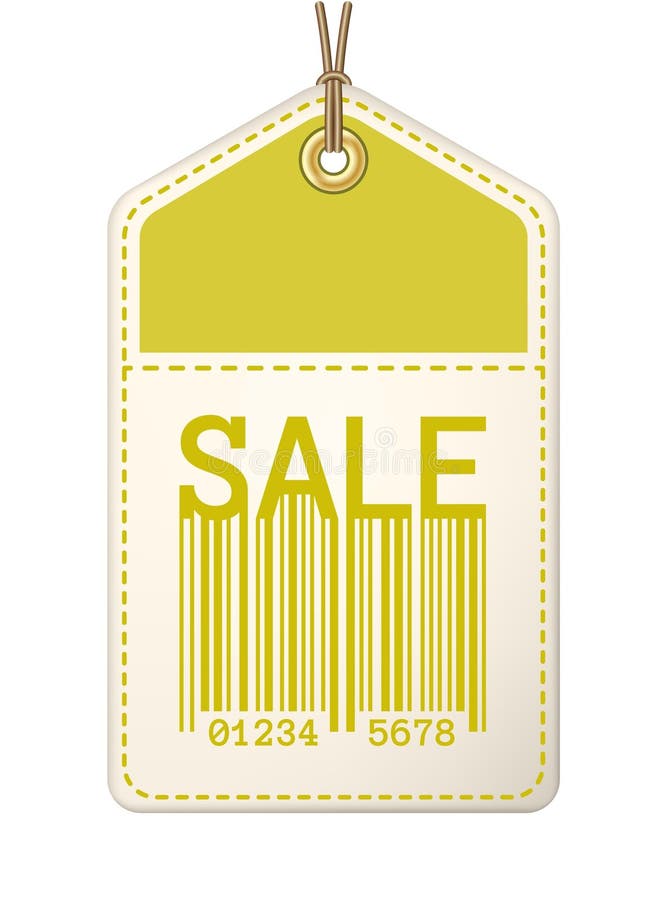 Sale Tag with Barcode on a String Vector Illustration Stock ...
