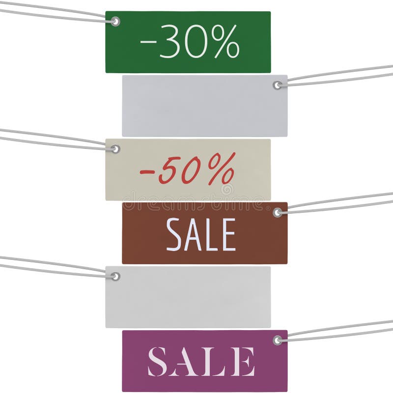 Sale Tag and Empty Shopping Tag Stock Illustration - Illustration of ...