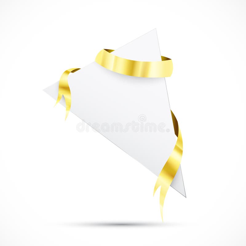 Sale tag with gold ribbon stock illustration. Illustration of present ...