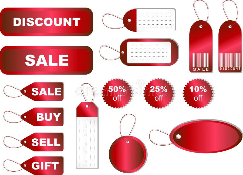 Template Sale Red Tag Symbol Stock Vector - Illustration of store ...