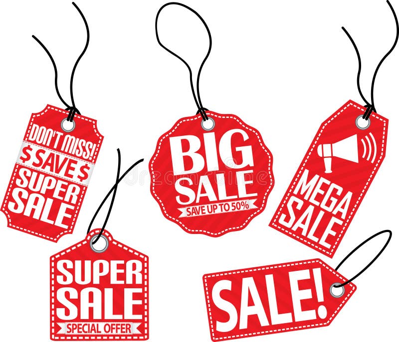 Sale Tag Set, Vector Illustration Stock Vector - Illustration of stars ...