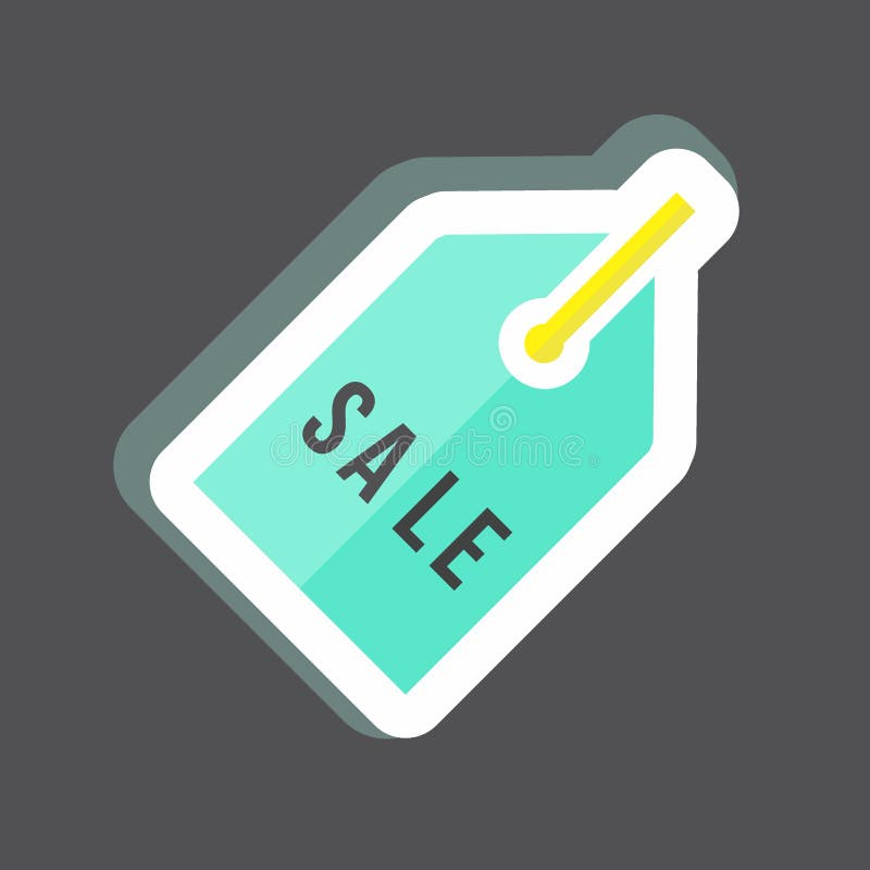 Sale Tag Sticker in Trendy Isolated on Black Background Stock ...