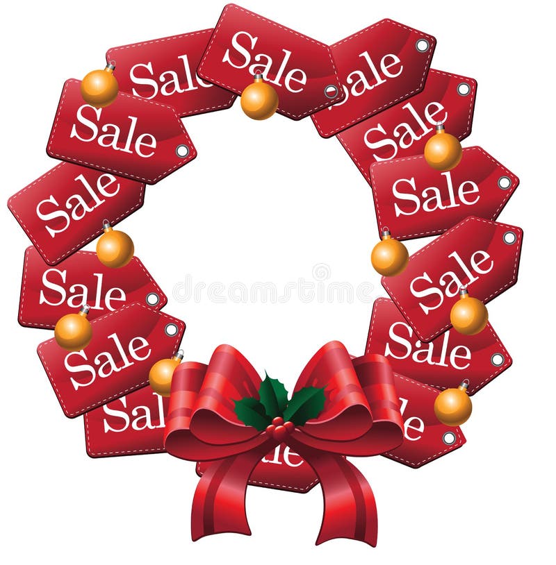 Sale Tag Wreath with Copy Space Stock Vector - Illustration of copy ...