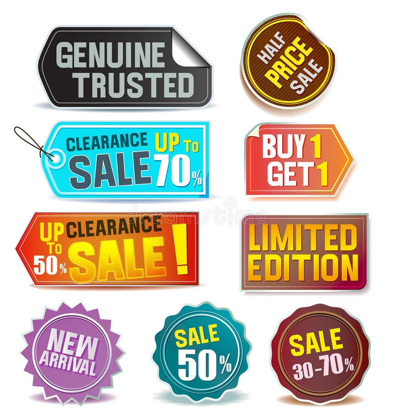 Sale tags design stock vector. Illustration of market - 44827820