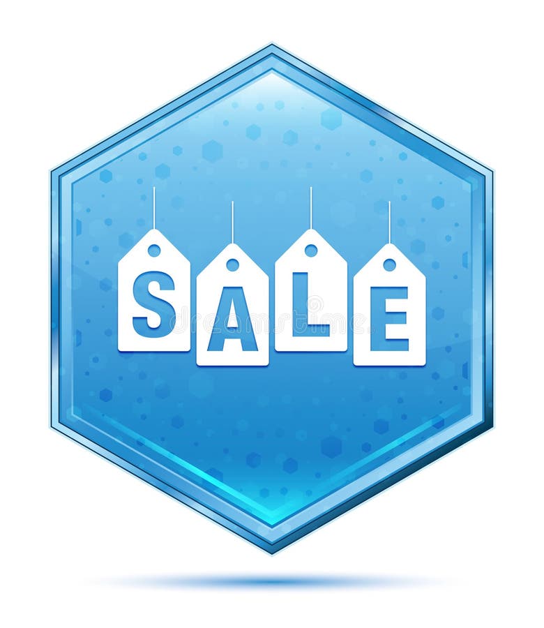 Sale Tags Label Icon Crystal Blue Hexagon Button Stock Illustration ...