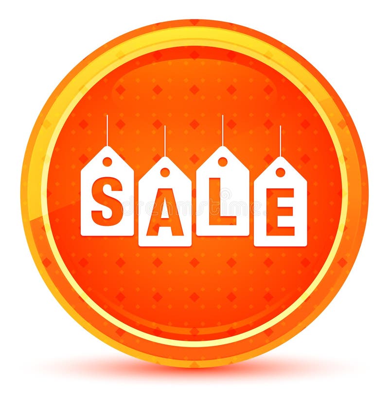 Sale Tags Label Icon Natural Orange Round Button Stock Illustration ...