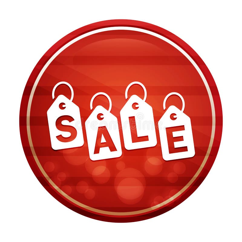 Sale Tags Label Icon Realistic Diagonal Motion Red Round Button ...