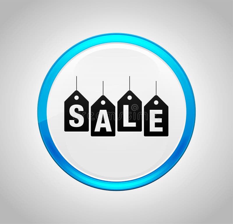 Sale Tags Label Icon Round Blue Push Button Stock Illustration ...