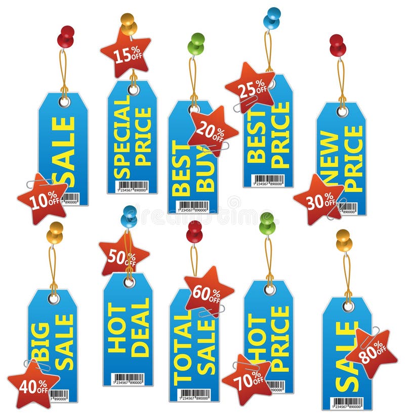 Sale tags set stock vector. Illustration of shop, isolated - 18544755