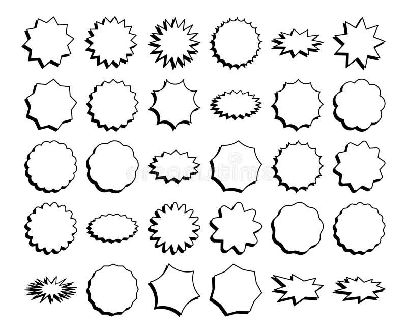 Sale Tags with Space for Text. Set of Star Shape Sale Label Stock ...