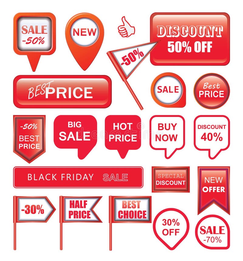 Sale Tags, Vector Illustration. Stock Vector - Illustration of ...