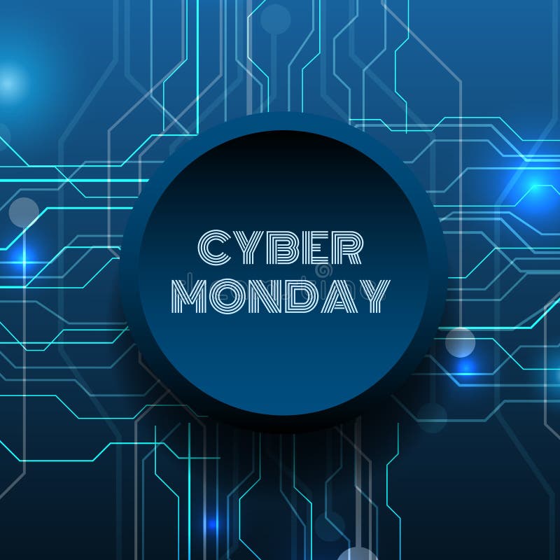 Sale Technology Banner for Cyber Monday Eps 10 Stock Illustration ...