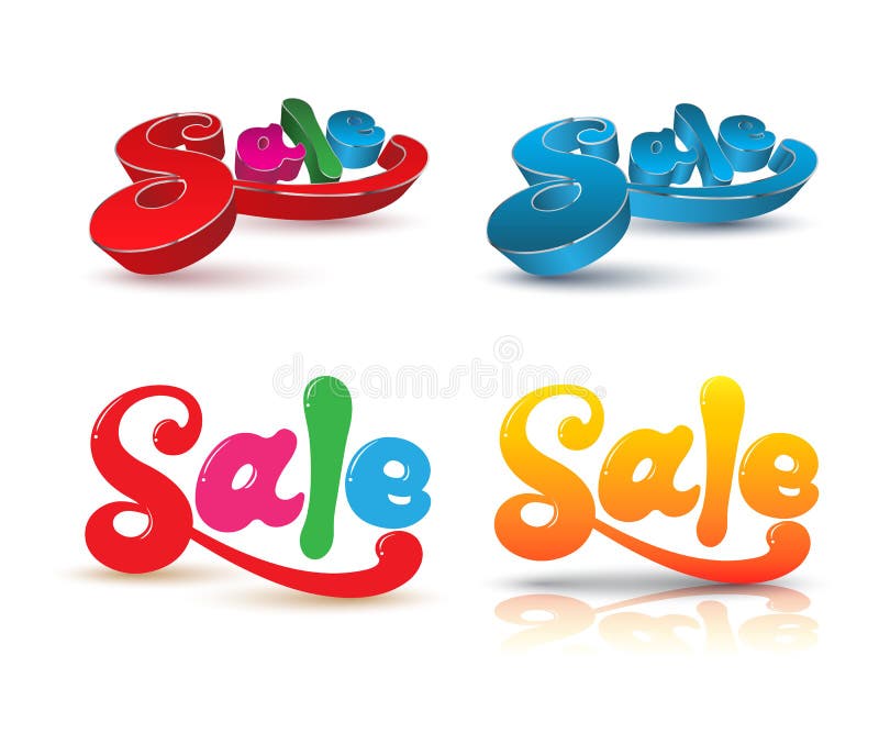 SALE Text Color Ribbon Style. Stock Vector - Illustration of clearance ...