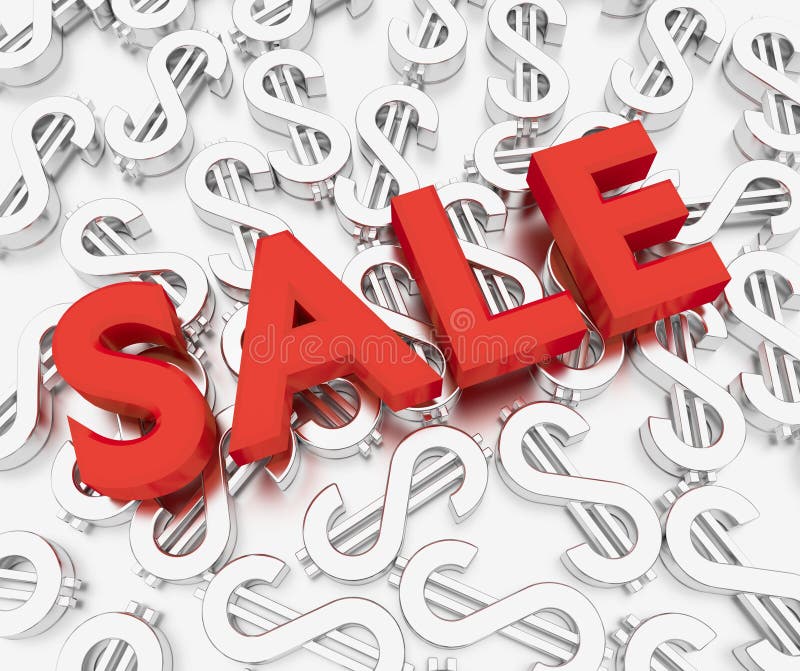 3d Sale Text With Dollar Sign Stock Illustration - Illustration of ...