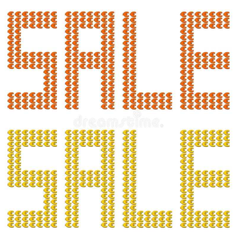 Sale Text with Euro Symbols Stock Vector - Illustration of sale ...
