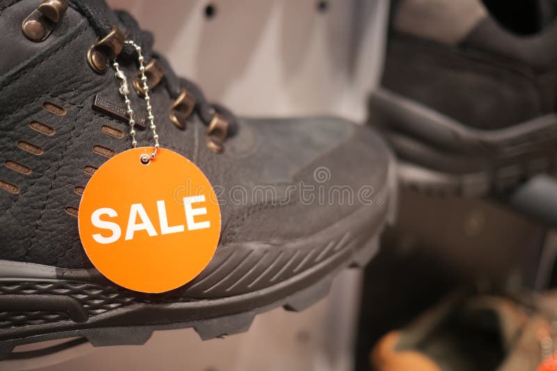 Sale Text Letters on a Shoe at the Popular Shoe Store Stock Image ...