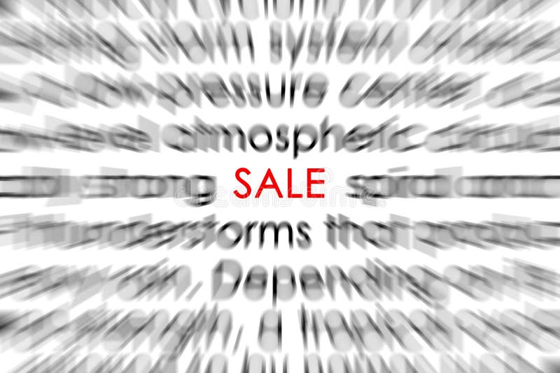 Sale Text with Zoom Blur Text Background Stock Illustration ...