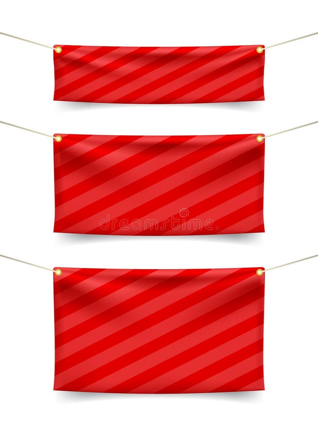 Sale Textile Banners with Folds with Ropes on Backgroun Stock Vector ...