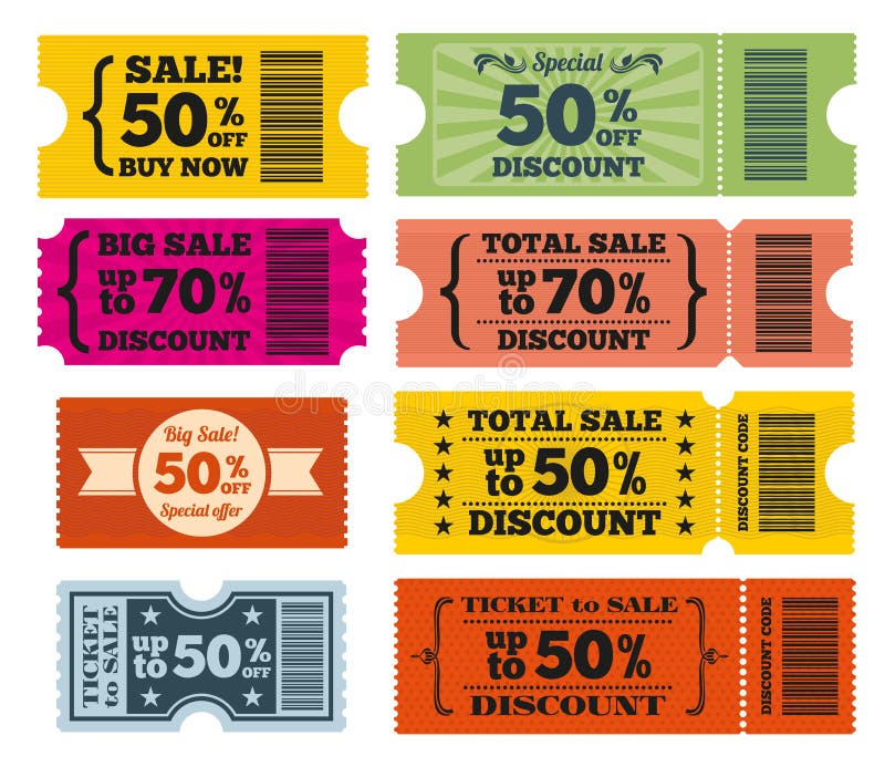 Sale tickets vector set stock vector. Illustration of graphic - 71222132
