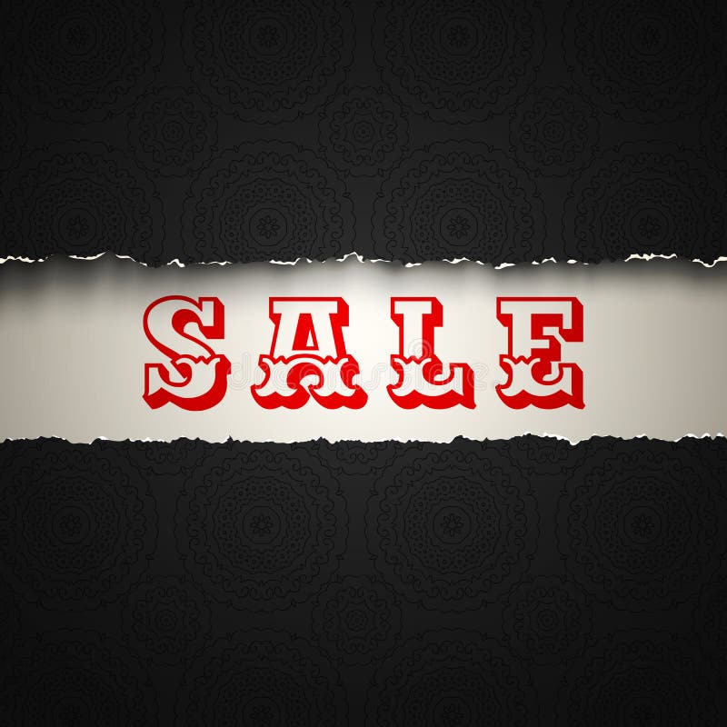Sale on torn paper stock vector. Illustration of retro - 56419504
