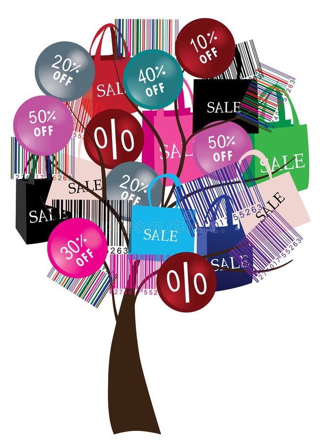Sale tree stock vector. Illustration of barcode, shop - 20048741