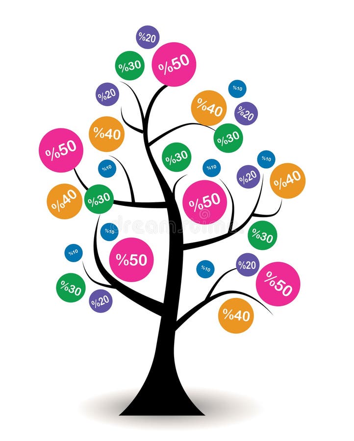 Sale tree stock illustration. Illustration of shop, background - 36279433
