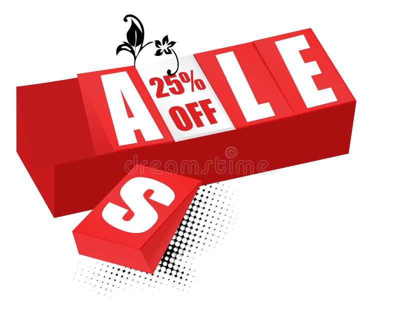 Sale and Twenty-five Percent Off Sign Brick Stock Illustration ...