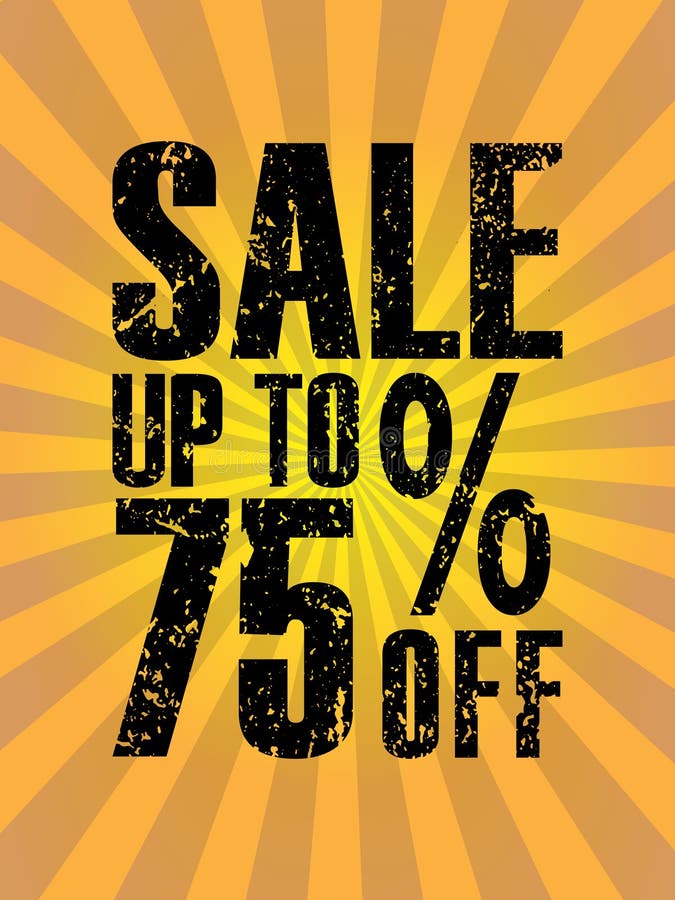 Sale Up To 75 Off Banner Design Stock Vector - Illustration of shop ...
