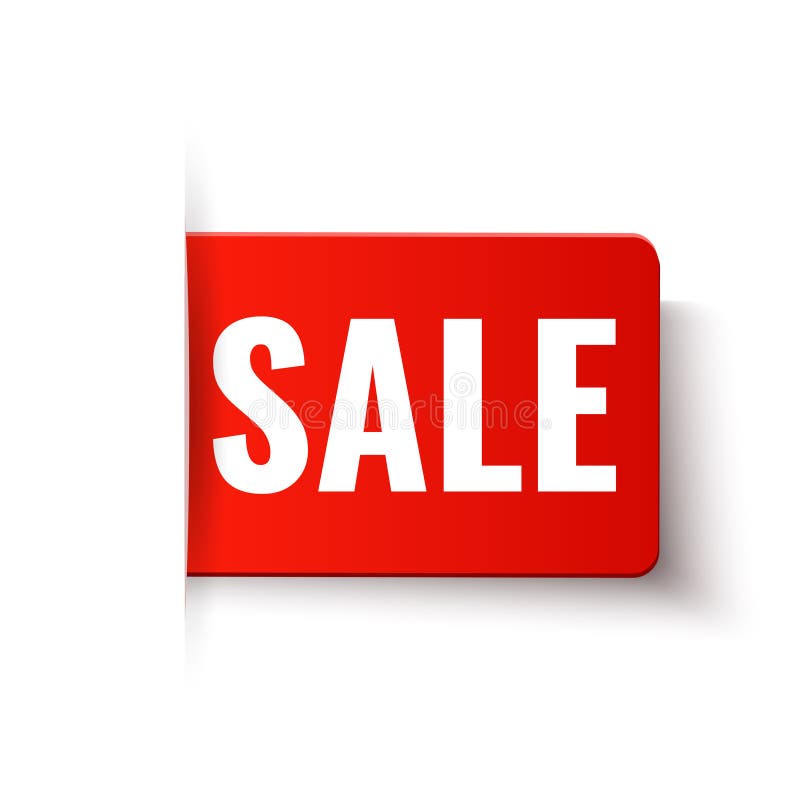 Sale - Vector Red Tag in Paper Style Stock Vector - Illustration of ...