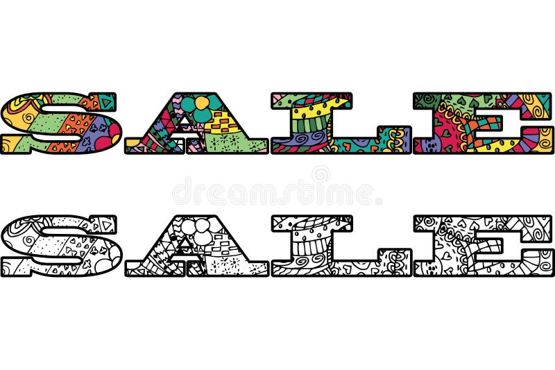 Sale vector. Sale zentangl stock vector. Illustration of collections ...