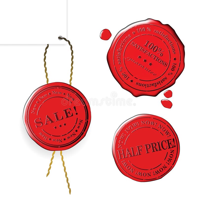 Sale wax stamp - set stock vector. Illustration of dirty - 13308908