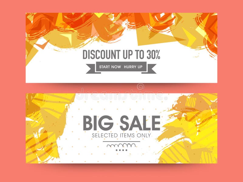 Sale Web Header or Banner Set. Stock Illustration - Illustration of ...