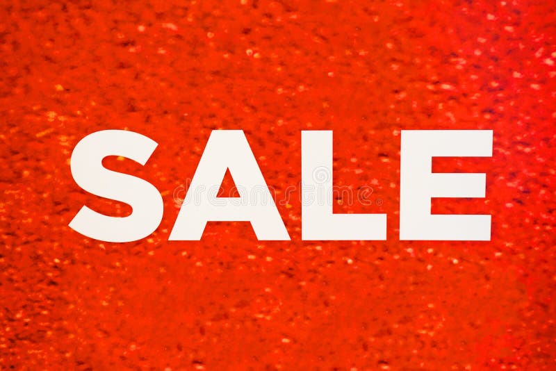 Sale in White Letters on a Red Background Stock Photo - Image of design ...