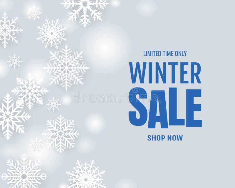 Sale Winter Banner with Snowflake Border Stock Illustration ...