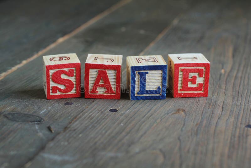 Sale wood blocks stock photo. Image of type, blue, communication - 22931054