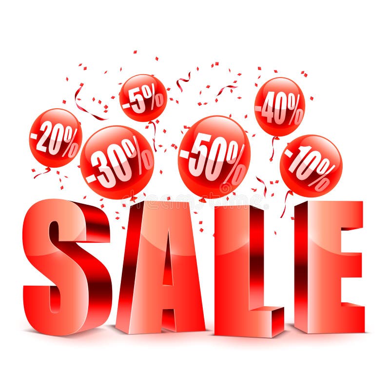 Sale Word with Balloons stock vector. Illustration of word - 78203293