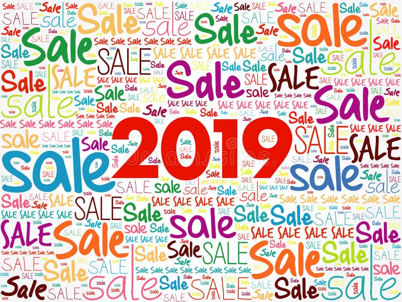 2019 SALE Word Cloud Collage Stock Illustration - Illustration of cloud ...
