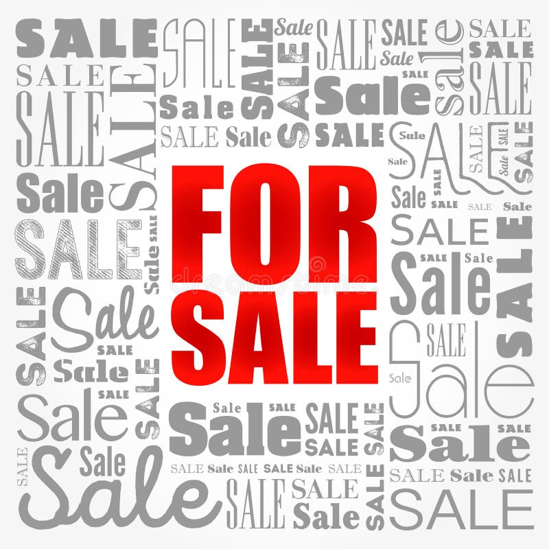For SALE Word Cloud Collage, Business Concept Background Stock ...