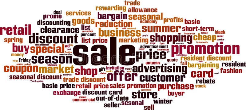 Sale word cloud stock vector. Illustration of retail - 184659163