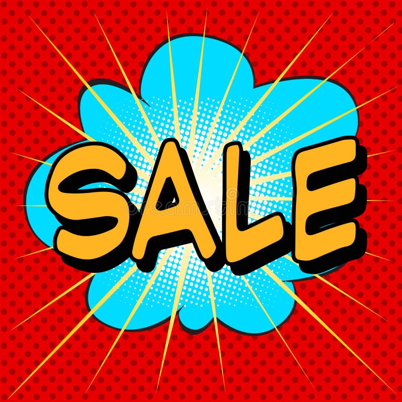 Sale the word comic style stock vector. Illustration of thought - 60772138