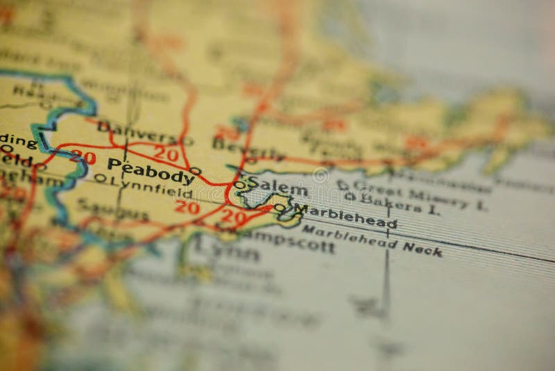 Salem Massachusetts Area Map Foto de archivo - Imagen de turismo, atlas ...