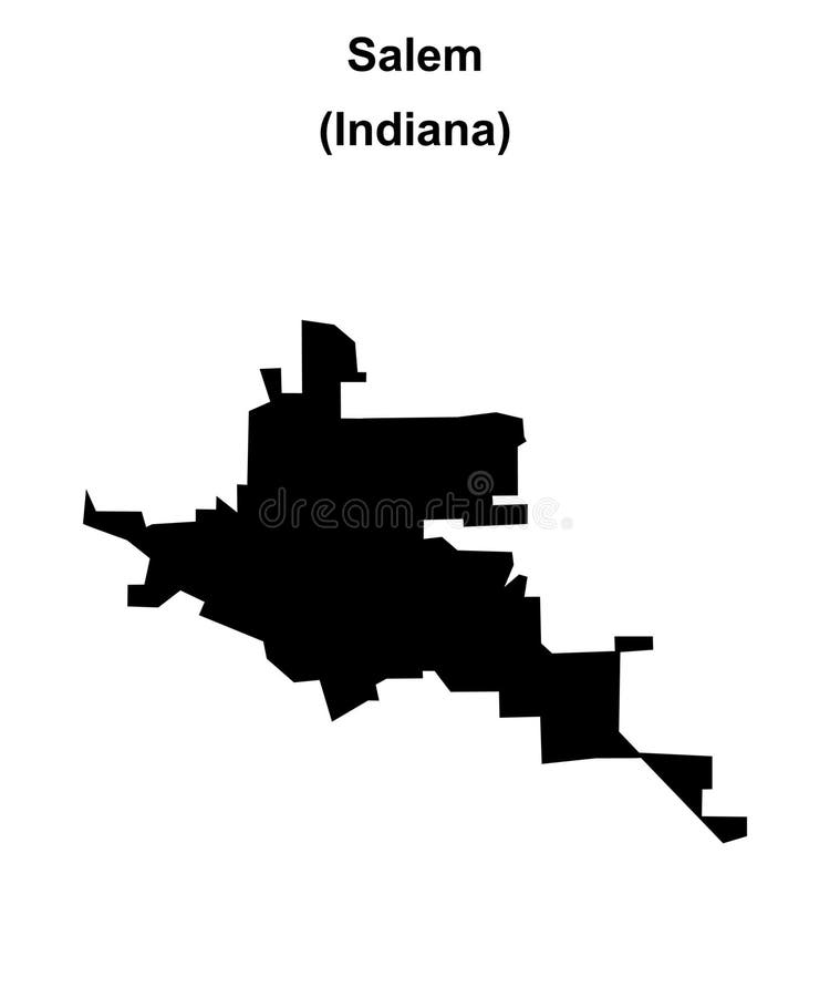 Salem outline map stock vector. Illustration of blank - 387285938