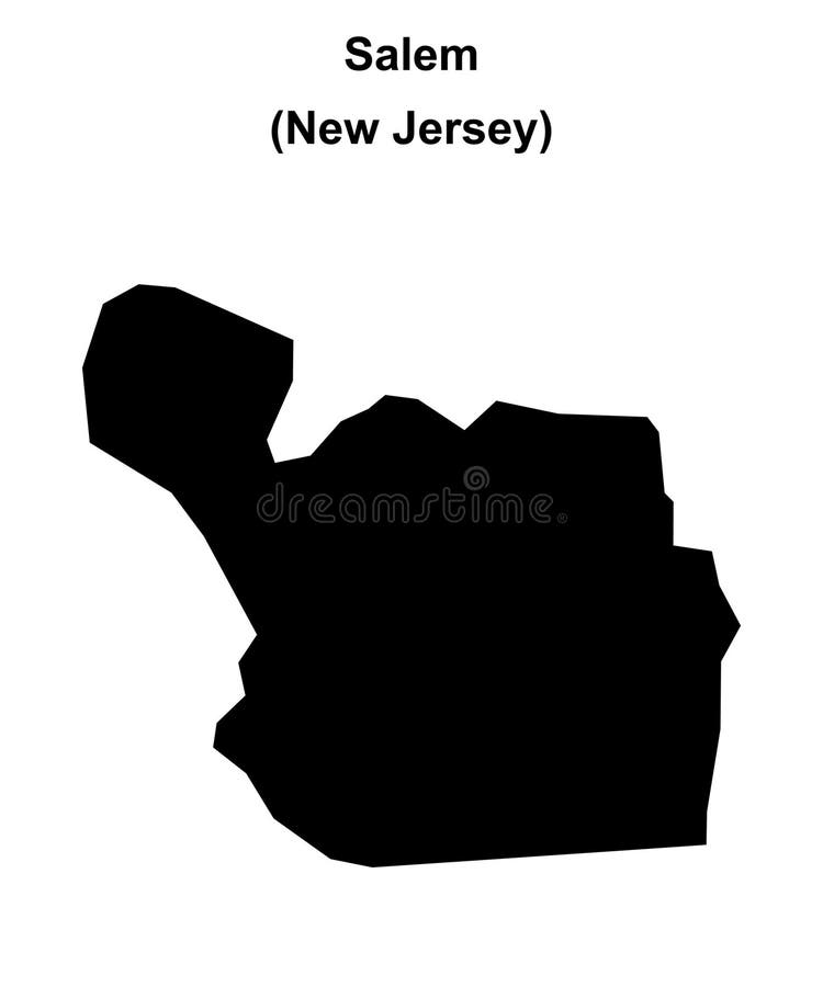 Salem outline map stock illustration. Illustration of district - 387575507