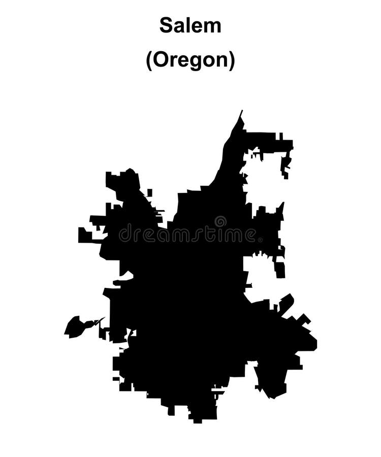Salem outline map stock vector. Illustration of area - 357531423