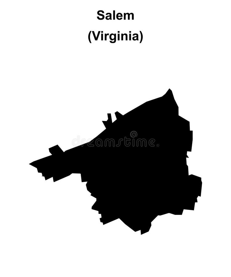 Salem outline map stock vector. Illustration of atlas - 357618693