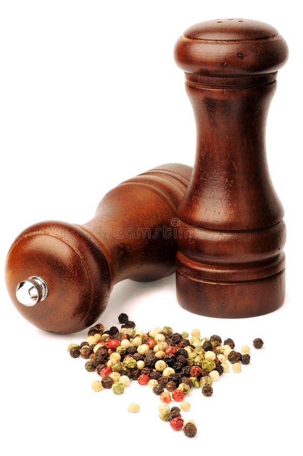 Salero Y Pimentero De Madera Imagen de archivo - Imagen de nadie ...